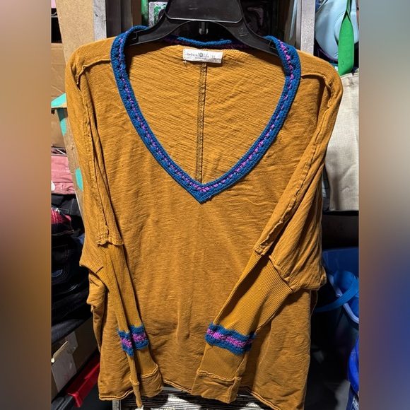 NATURAL LIFE | Tops | Natural Life Yellow And Blue Relaxed Vneck Blouse ...